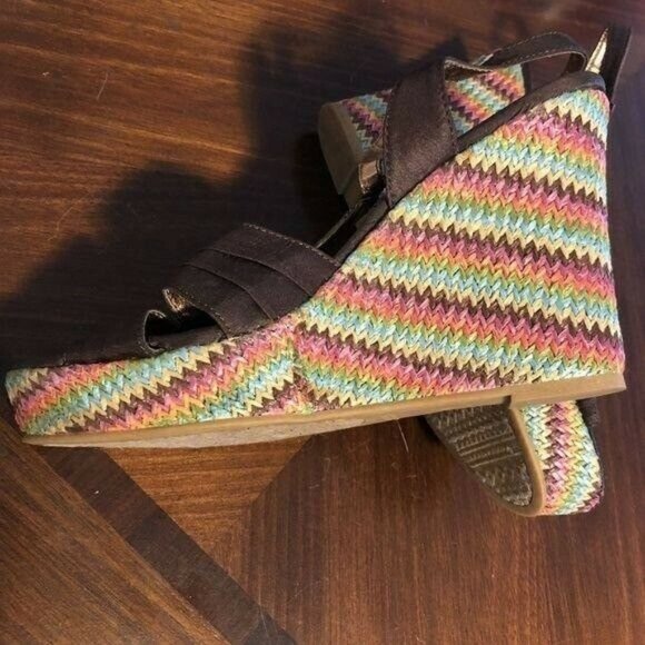 Rampage | Shoes | Rampage Bridgette Wedges Women 95 Sandals Colorful ...